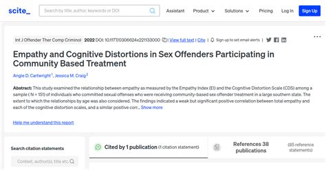 Empathy And Cognitive Distortions In Sex Offenders Participating In Community Based Treatment
