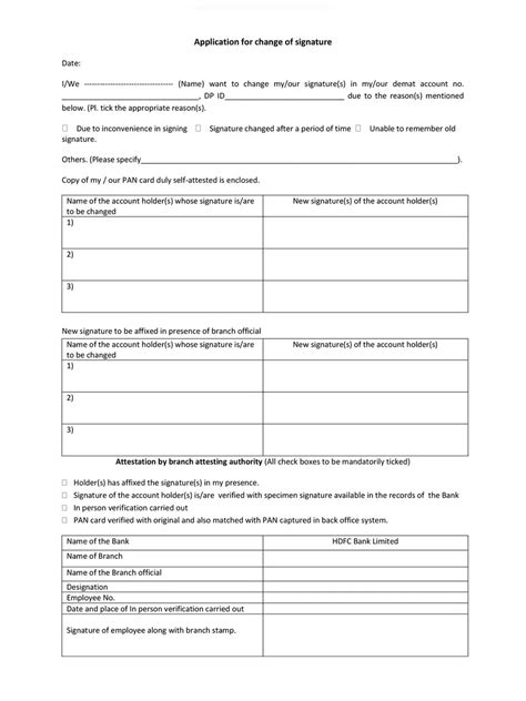 Hdfc Bank Signature Verification Form Pdf Instapdf