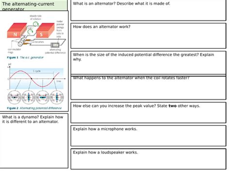Alternating Current Generator Aqa Gcse 9 1 Physics Teaching Resources