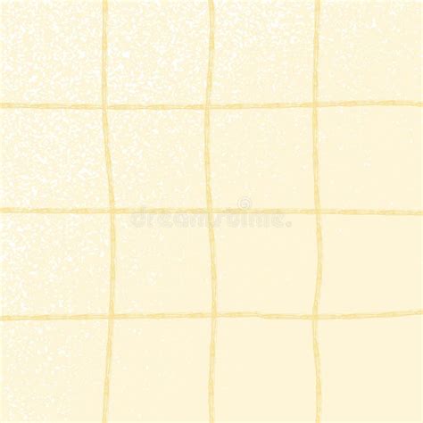 Hand Drawn Cute Grid Doodle Beige Yellow White Plaid Pattern With