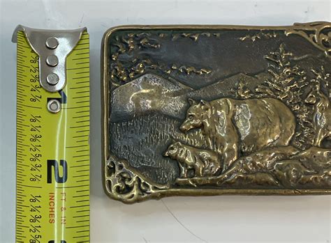 Vintage Grizzly Bear Belt Buckle Iconic 1976 Solid Br Gem