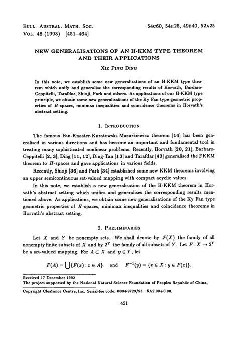Pdf New Generalisations Of An H Kkm Type Theorem And Their Applications