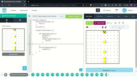 Codehs 1176 Decorate The Fence Youtube