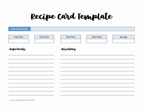 Free Recipe Card Template In Word Format