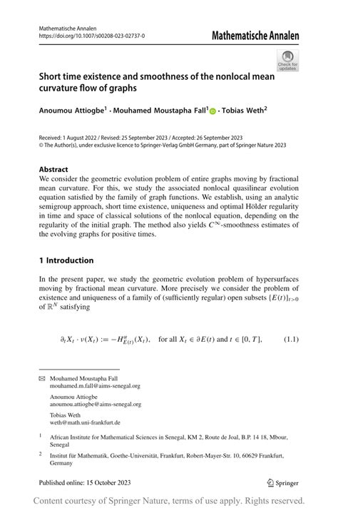 Short Time Existence And Smoothness Of The Nonlocal Mean Curvature Flow Of Graphs