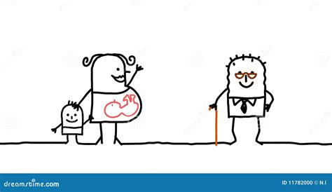 Giovane And Vecchio Illustrazione Vettoriale Illustrazione Di