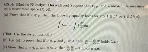 Solved Ex 4 Radon Nikodym Derivatives Suppose That V 4