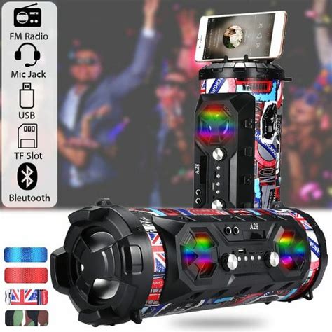 A Home Entertainment W Led Bluetooth Speaker Wireless Outdoor Stereo Loud Bass Subwoofer