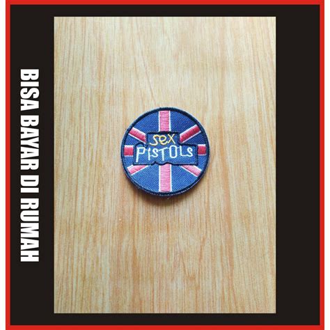 Jual Patch Emblem Bordir Mini Kecil Murah Band Metal Punk Hitam Untuk Jaket Keren Sex Pistol
