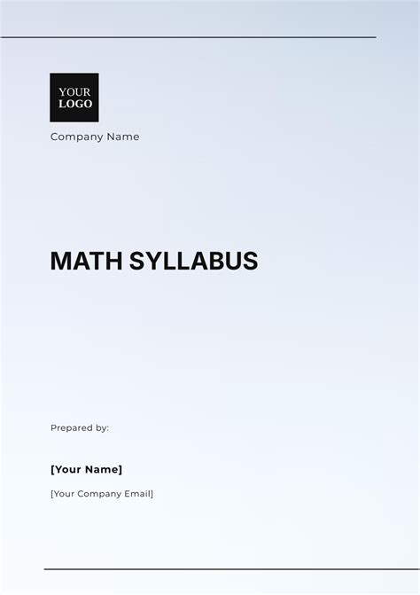 Free Math Syllabus Template To Edit Online