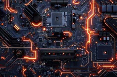 3d Rendering Of Abstract Computer Circuit Motherboard For Educational Purposes Digital