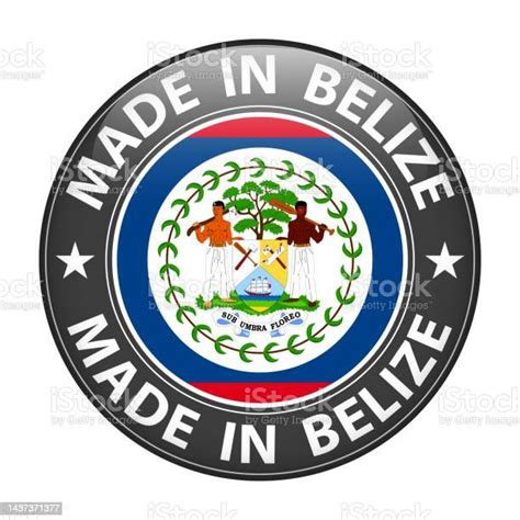벨리즈 배지 벡터로 제작되었습니다 별과 국기가있는 스티커 흰색 배경에 고립 된 표지판 개념 기호에 대한 스톡 벡터 아트 및 기타