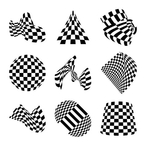 Distorted Deformed Grids Checkered Pattern Abstract Dynamical Warp