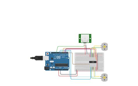 Circuit Design Automatic Door Control Tinkercad