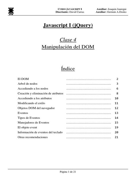 javascript clase 4 pdf modelo de objeto de documento script java