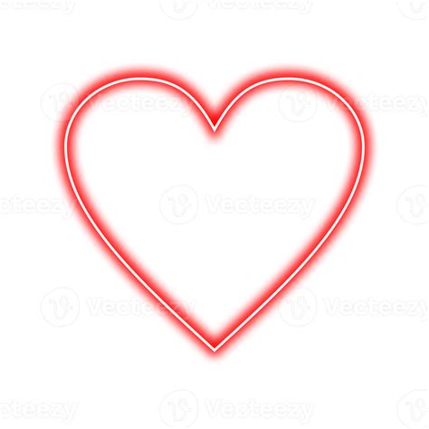 Red Heart Glowing Neon Light 54019898 Png