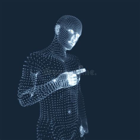 Man Pointing His Finger D Model Of Man Geometric Design Vector Stock Vector Illustration