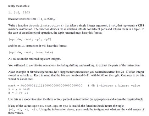 part iii decode a machine instruction 20 points