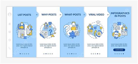 Top Shareable Posts Types Onboarding Vector Template Website Step Template Vector Website Step