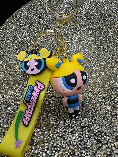 The Powerpuff Girls 3d Keychains W Wristband Bubbles Blossom