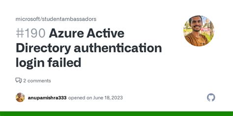 Azure Active Directory Authentication Login Failed · Issue 190