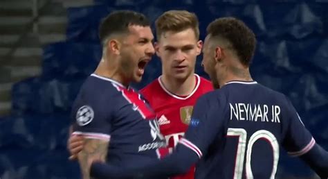 Watch Neymar Jrs Celebration Annoys Joshua Kimmich After Psg Advance