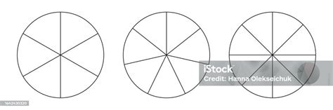 파이 차트 다이어그램 세트 6 7 8 섹션 또는 단계 인포그래픽 프리젠테이션 웹 디자인 사용자 인터페이스를 위한 원형 아이콘