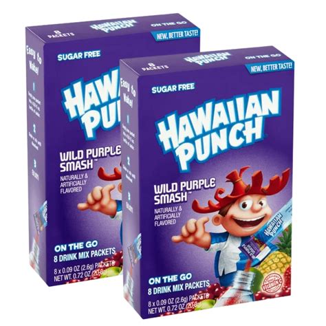 Hawaiian Punch Singles To Go Powder Drink Mix Wild Purple Smash