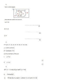 SET NOTATION Worksheet By Eldaniz Tariverdiyev TPT