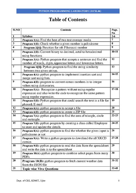 4th Sem Vtu Python Lab Manual Detailed Program Listings And