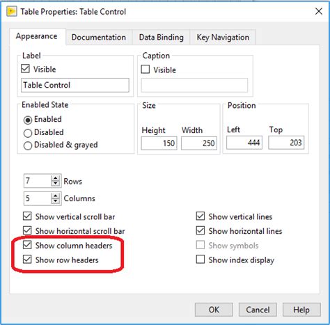 Adding Headers To A Table In Labview Ni