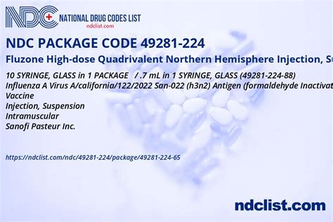 Ndc Package 49281 224 65 Fluzone High Dose Quadrivalent Northern Hemisphere