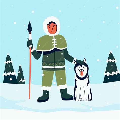Illustration Esquimau Plat Vecteur Gratuite