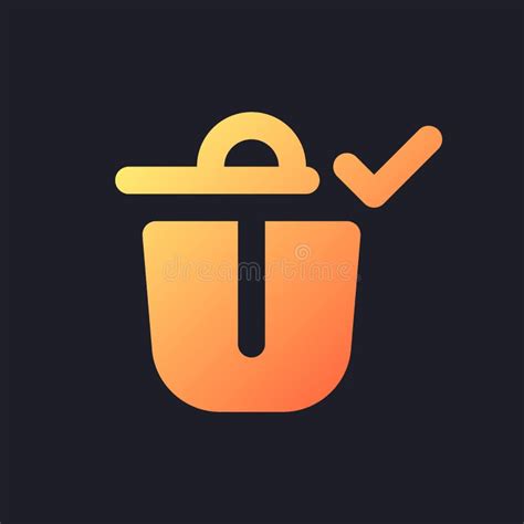 Successfully Deleted Orange Solid Gradient Ui Icon For Dark Theme Stock Vector Illustration Of