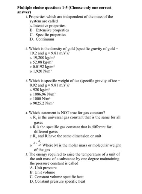 Solved Multiple Choice Questions 1 5 Choose Only One
