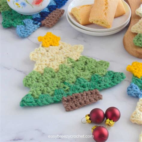 Easy Christmas Coasters To Crochet Easy Breezy Crochet