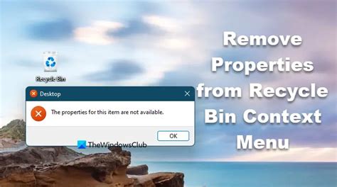 remove properties from recycle bin context menu in windows 11
