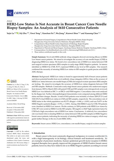 Pdf Her2 Low Status Is Not Accurate In Breast Cancer Core Needle