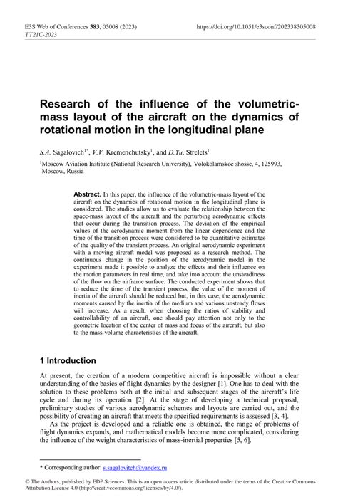 Pdf Research Of The Influence Of The Volumetric Mass Layout Of The