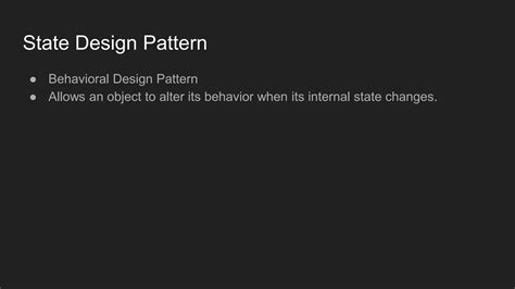 State Design Pattern Ppt Free Download