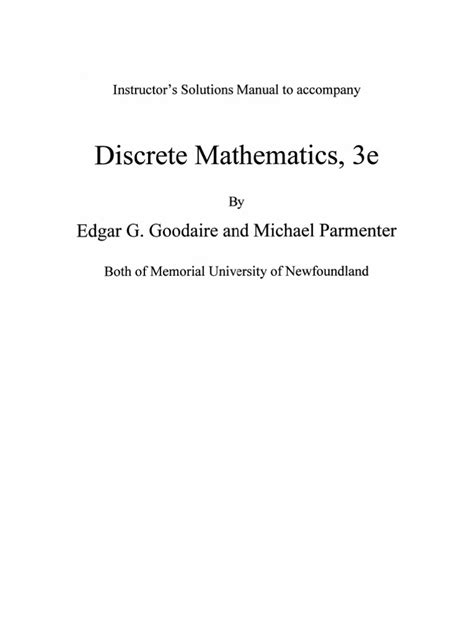 Discrete Mathematics With Graph Theory 3rd Edition Pdf