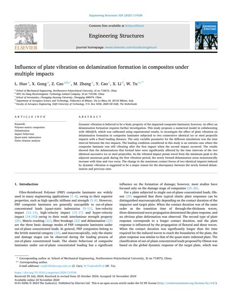 Pdf Influence Of Plate Vibration On Delamination Formation In Composites Under Multiple Impacts