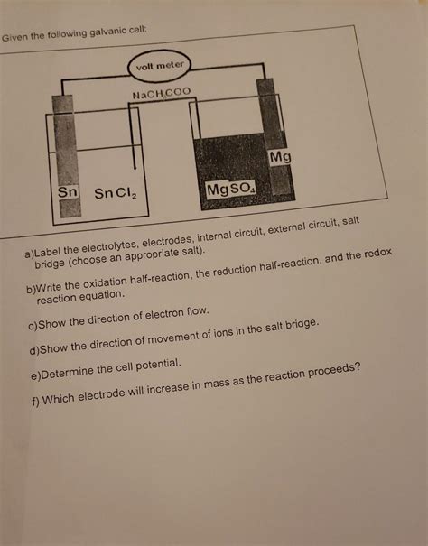 Solved In The Space Below Draw A Daniell Cell Given The