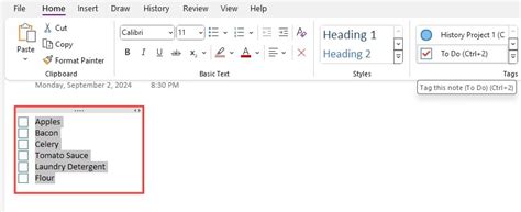 how to create checklists with onenote checkboxes myexcelonline