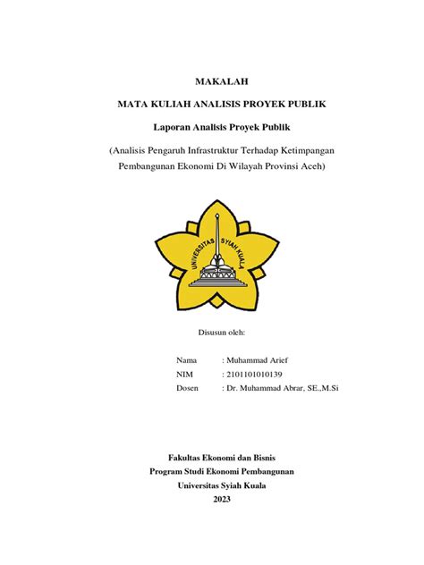 Muhammad Arief 2101101010139 Analisis Proyek Publik Pdf