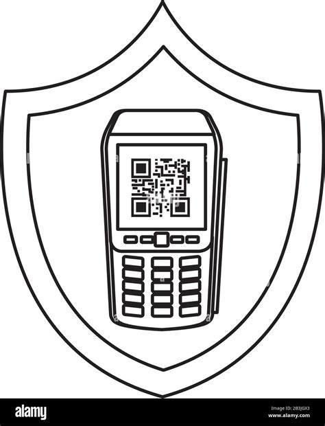 Dataphone With Scan Code Qr In Shield Stock Vector Image Art Alamy