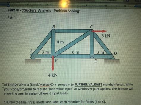 Solved Part Ill Structural Analysis Problem Solving Fig