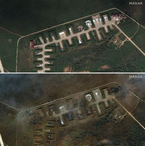 クリミアのロシア軍基地爆発 イギリス「少なくとも8機が損傷」 毎日新聞