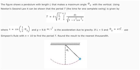 Solved The Figure Shows A Pendulum With Length L That Makes Chegg