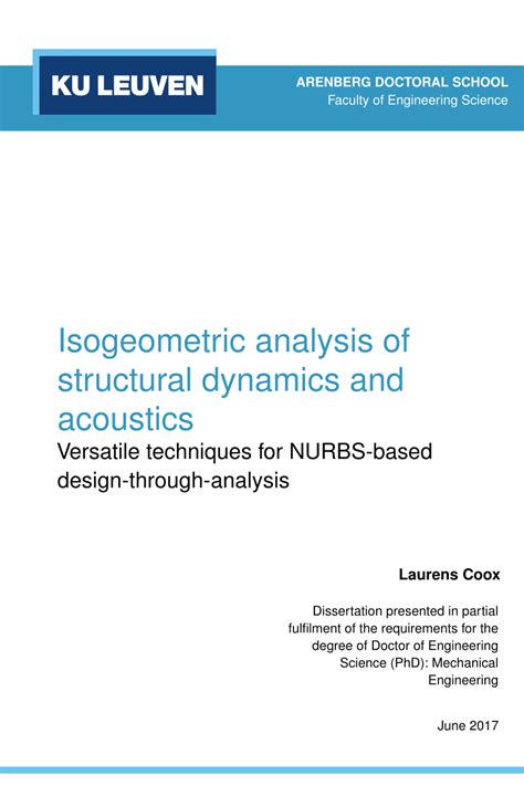 pdf isogeometric analysis of structural dynamics and acoustics